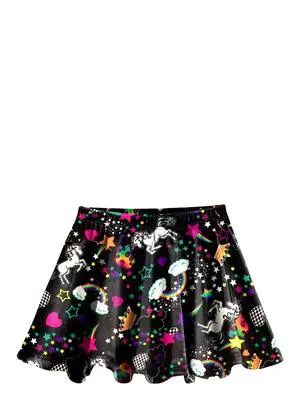 CITY THREADS Novelty Circle Skirt Black Unicorn Dream