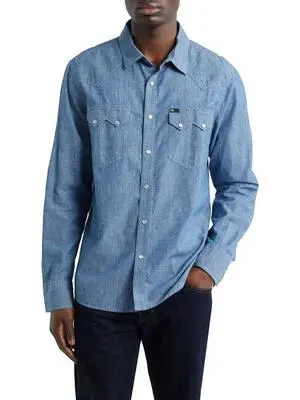 Ag Brynner Western Denim Snap-up Shirt - Desert Dawn