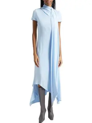 Acne Studios Asymmetric Crepe Midi Dress - Light Blue
