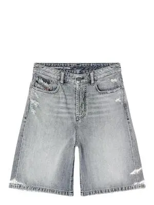 DIESEL Distressed Denim Shorts - Grey