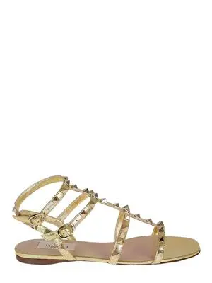 Valentino Garavani Rockstud Multi-strap Sandals - Gold
