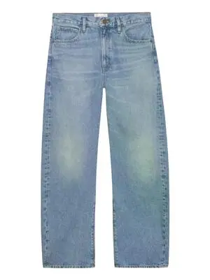 FRAME High-waist Straight Cropped Jeans - Blue