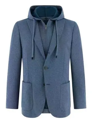 Boggi Milano Madison Detachable-hood Blazer - Blue