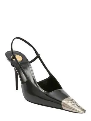 Saint Laurent Jeanne Slingback Pumps - Noir