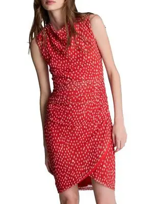 KENNETH COLE Polka Dot Sleeveless Mesh Minidress