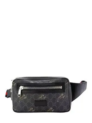 Gucci Soft Zip Printed Gg Coated Canvas Small Belt Bag - Black