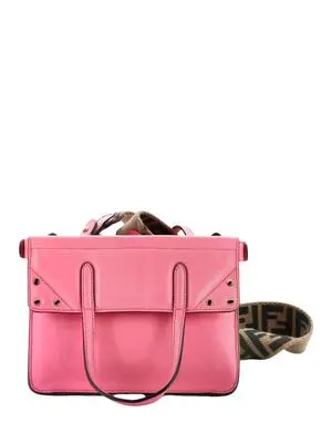 Fendi Flip Leather Mini Tote Bag - Pink