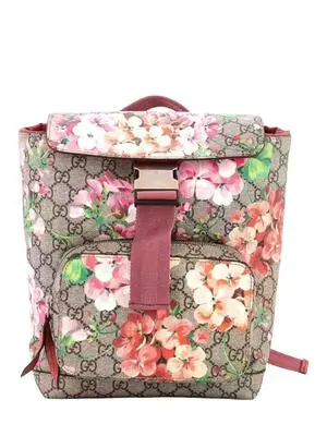 Gucci Buckle Blooms Print Gg Coated Canvas Small Backpack - Multicolour