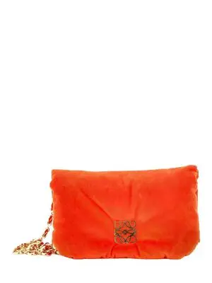 Loewe Goya Chain Puffer Mini Shoulder Bag - Orange