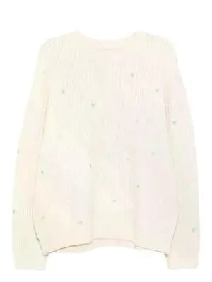 CROQUIS Heart-embroidered Pullover - Neutrals