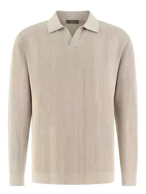 Boggi Milano Open-neck Ribbed Sweater - Neutrals