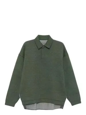 CROQUIS Polo-collar Sweatshirt - Green