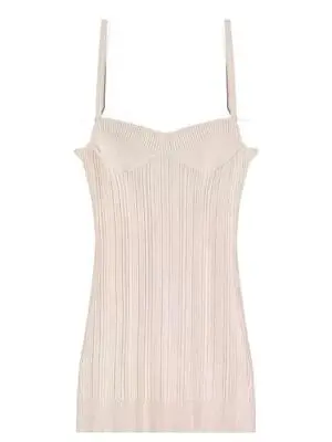 DIESEL Ribbed Mini Dress - Neutrals