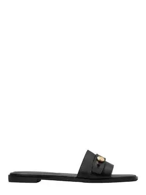 Tory Burch Romy Button Slides - Black