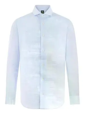 Boggi Milano Naples-collar Slim-fit Shirt - Blue