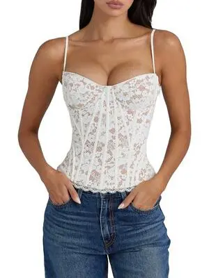 House Of Cb Lace Corset Top - White