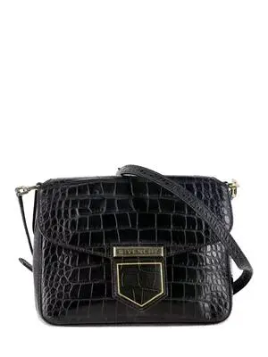 Givenchy Nobile Croc-embossed Shoulder Bag - Black