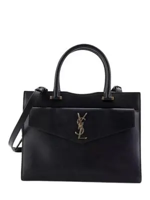 Saint Laurent Uptown Leather Medium Tote Bag - Black