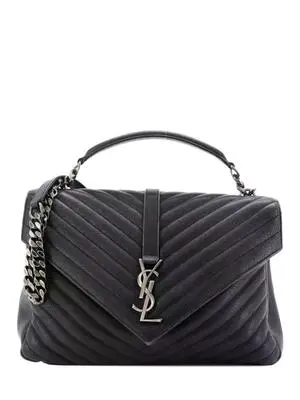 Saint Laurent Monogram College Large Shoulder Bag - Black