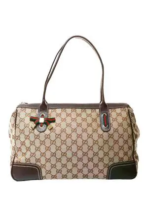 Gucci Gg Canvas Ribbon Tote - Neutrals