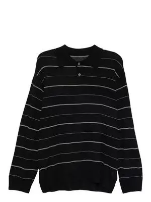 CROQUIS Striped Polo Shirt - Black