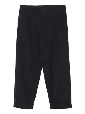 Y’s Pleated Wool Trousers - Black