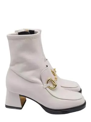 Gucci Horsebit Block-heel Ankle Boots - Neutrals