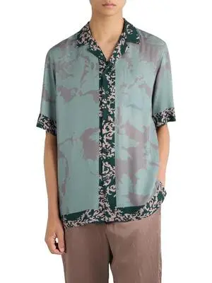 Dries Van Noten Carltone Short Sleeve Button-up Shirt - Petrol