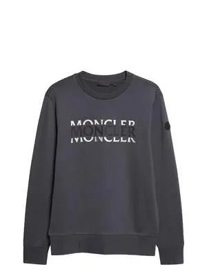 Moncler Logo Embroidered Sweatshirt - Anchor Grey