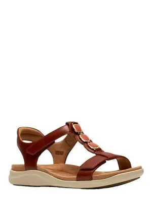 Clarks Kitly Gem Sandal - Burnt Orange Leather