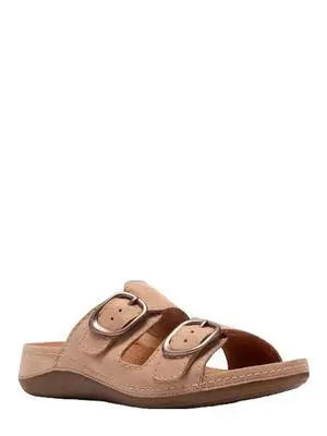 Clarks Cecily Step Sandal - Beige Nubuck