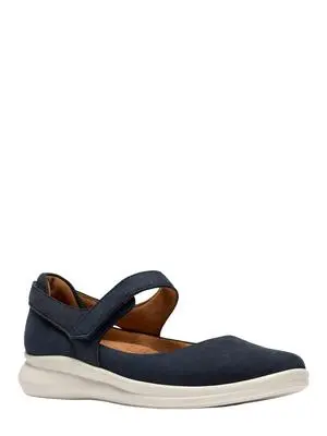 Clarks Lynell Mary Jane Flat - Navy Nubuck