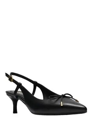 Clarks Zarey Bow Slingback Pumps - Black Leather