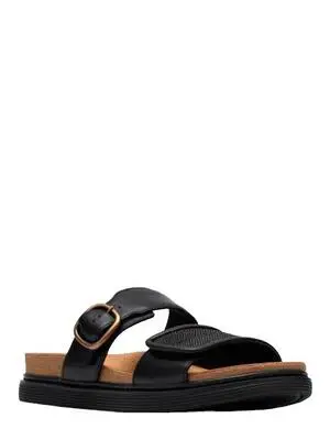 Clarks Arwell Step Sandal - Black Leather
