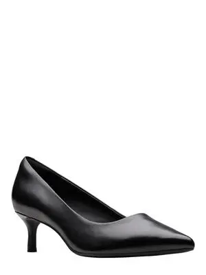 Clarks Zarey Court Pointed-toe Pumps - Black Leather