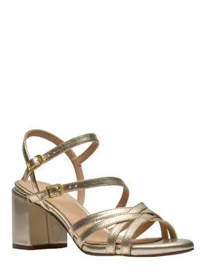 Clarks Ezoria Strappy Sandal - Gold Leather