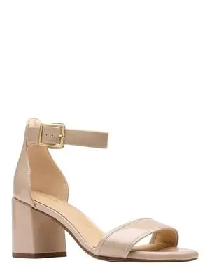 Clarks Ezoria Mae Ankle Strap Sandal - Sand Patent