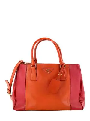 Prada Lux Saffiano Leather Medium Tote Bag - Orange