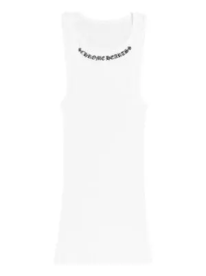 Chrome Hearts Ribbed Logo Tank Top - White