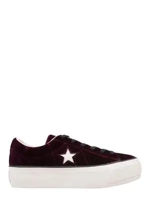 CONVERSE One Star Platform Velvet Sneakers - Red