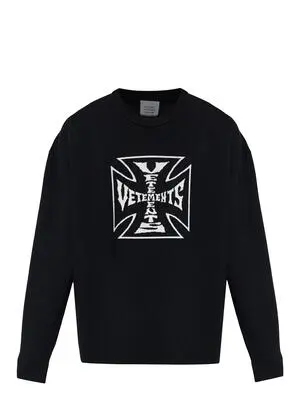 Vetements Double Biker Cross Logo Sweater - Black