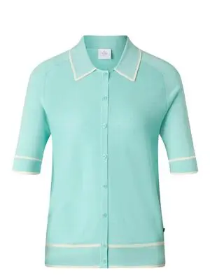 Bogner Peaches Silk Knit Jacket Cyan-blue