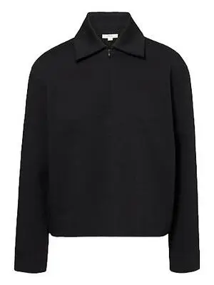 Vince Collared Half-zip Top - Black