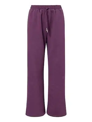 Bo+tee Brand-embroidered Wide-leg Cotton-blend Jogging Bottoms - Purple
