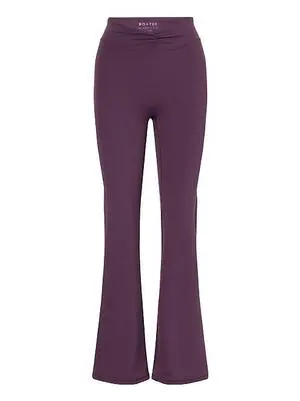 Bo+tee Ruched-waist Flared Stretch-woven Leggings - Purple