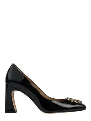 LK BENNETT Logo-motif Leather Heeled Courts - Bla-black
