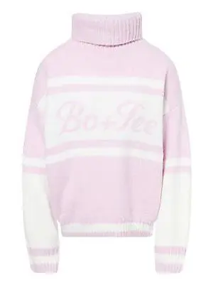 Bo+tee Logo-print Oversized Knitted Jumper - Powder Pink