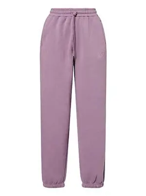 Bo+tee Brand-embroidered Wide-leg Cotton-blend Jogging Bottoms - Purple