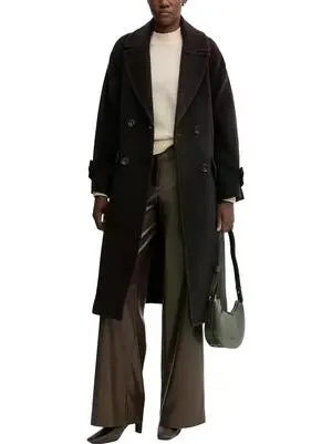 SESSUN Double-breasted Coat - Brown