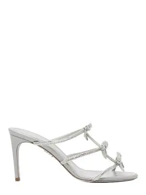 Rene Caovilla Bow-embellished Stiletto Sandals - Silver